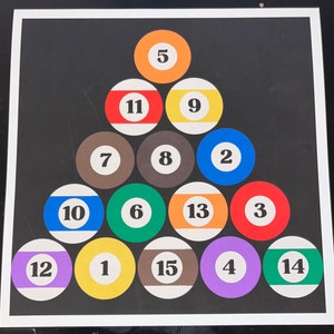 Pool Ball Print, Vintage Mid Century Modern Billiards Art, 8 Ball ...