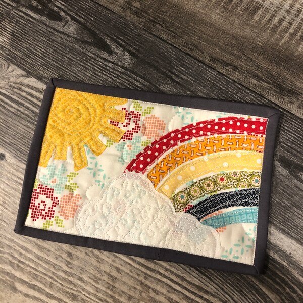 Pattern: Sunshine and Rainbow Applique Mug Rug PDF Pattern - Etsy