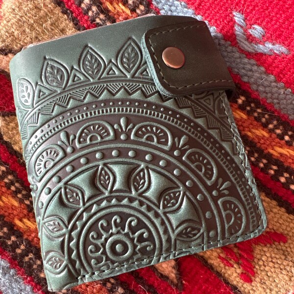 Sun Hippie Wallet, Handmade Wallet for Men, Men's Leather Wallet, Men's ...