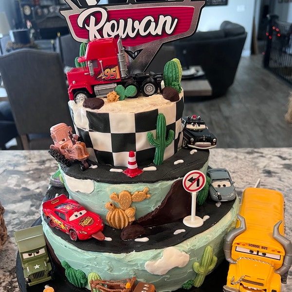 Checkered Edible Cake Strips Car Racing Party Cake Wrap Frosting Sheet ...