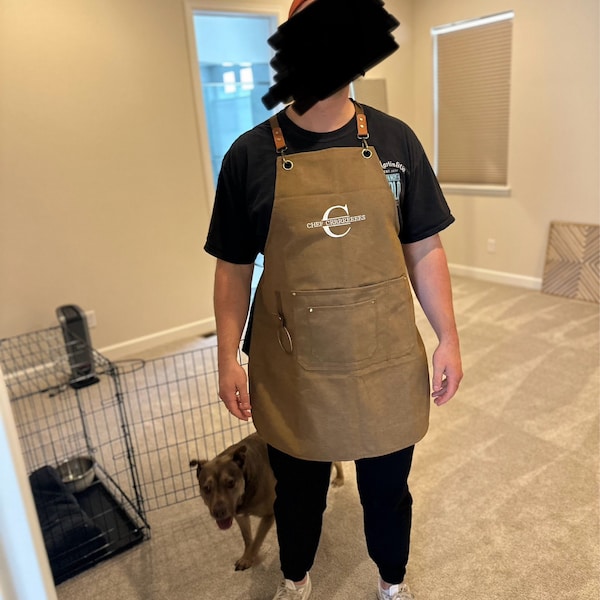 Personalized Bar Apron, Canvas Workshop Apron With Pockets, Custom Gift ...