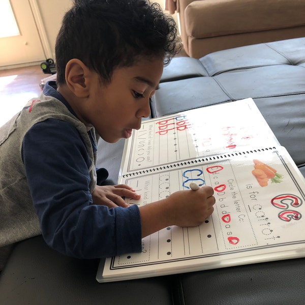 Trace & Erase Alphabet Workbook | Dry Erase, Learn to Write Letters ...