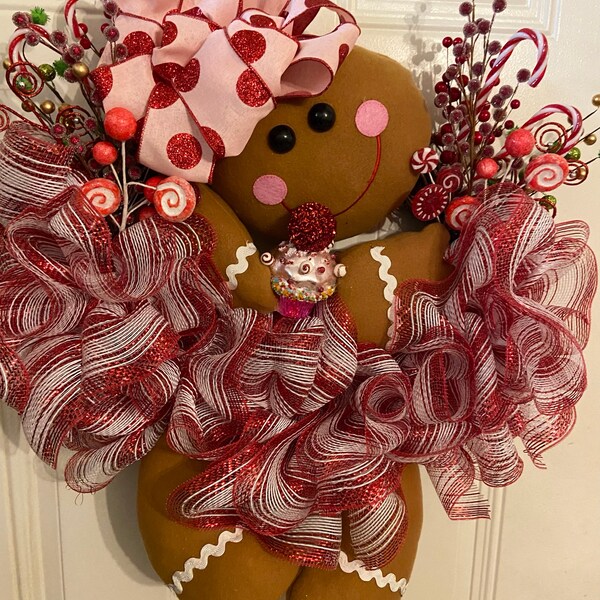 How to Make a Gingerbread Girl Wreath-gingerbread Wreath Instructions ...