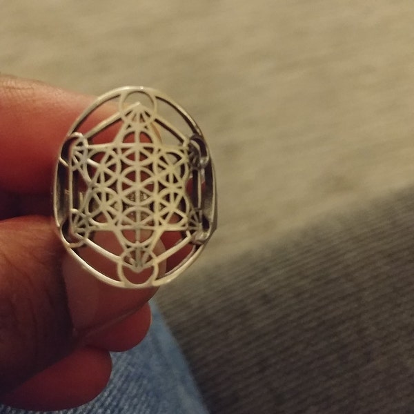 Metatron Cube Ring STERLING SILVER 925 Sacred Geometry Archangel ...