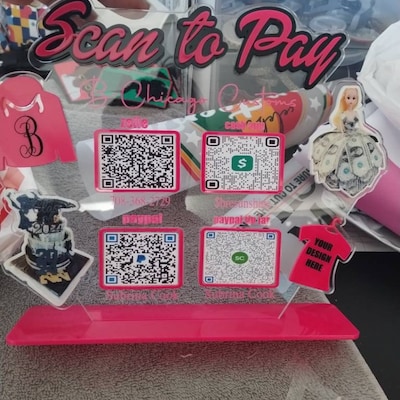 Scan to Pay Acrylic Sign QR CODE SIGN Social Media Sign - Etsy
