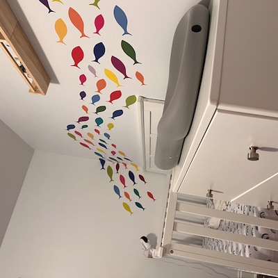 Rainbow Fish Wall Decals Kids Wall Stickers School of Fish - Etsy