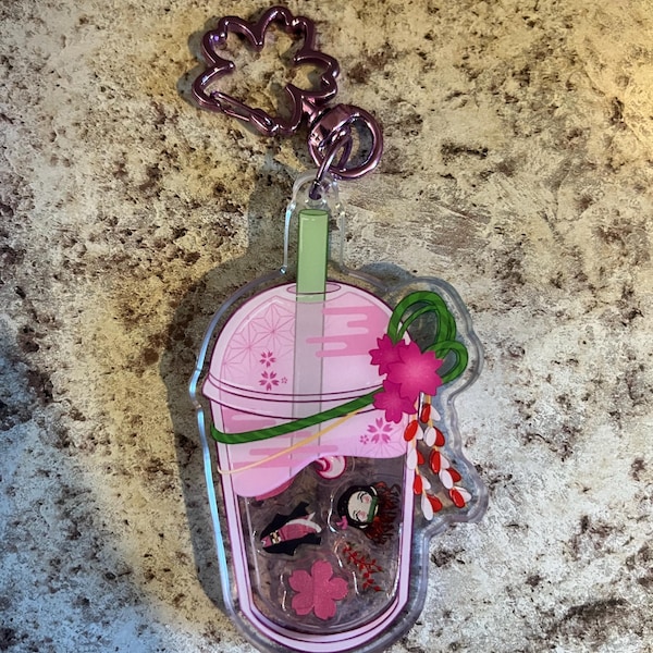 Keychains Shaker "demon Slayer" – Nezuko & Tanjiro (bubble Tea) - Etsy