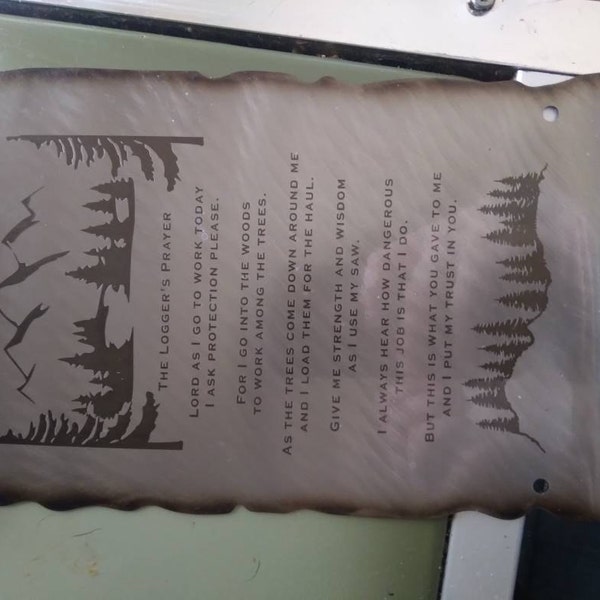 Loggers Prayer, Gift for Loggers, Pacific Northwest Gifts, Metal Art ...
