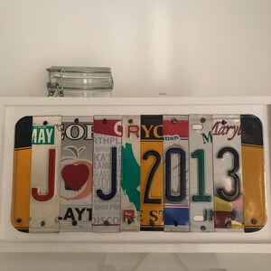 Custom date sign anniversary or wedding license plate art | Etsy