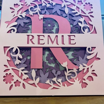 3D Flower Split Monogram A-Z Shadow Box, Alphabet Family Name SVG ...