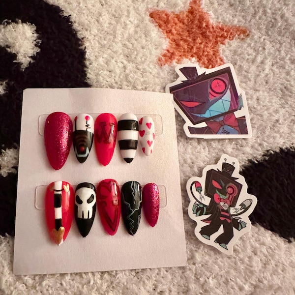 Niftty Hazbin Hotel Reusable Press on Nails - Etsy