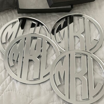 Personalized Gatsby Monogram Acrylic Coaster Set of - Etsy