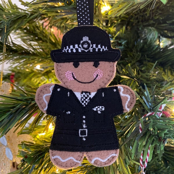 Felt Gingerbread Policeman Gift, Police Woman Gift, Policeman ...