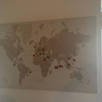 Personalized World Map - Push Pin Map - Pinboard Cork - Canvas Print ...