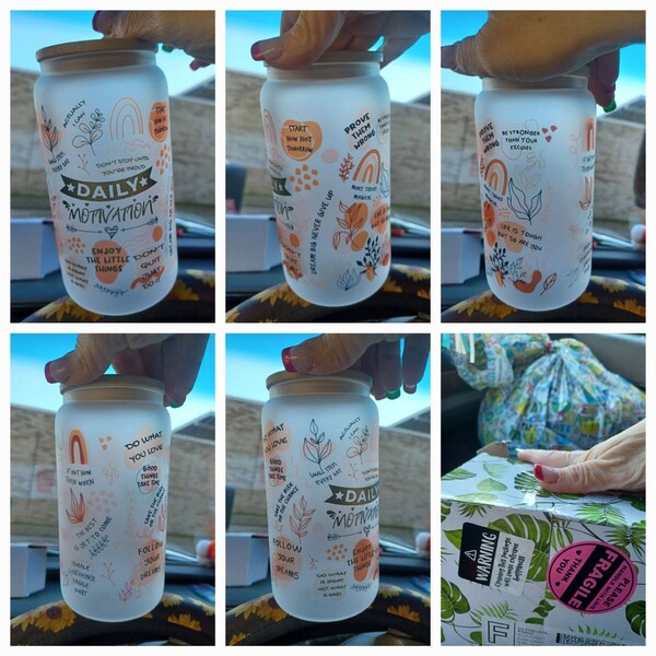 My Daily Motivation Glass Cansublimation Frosted Can Glass Positive ...