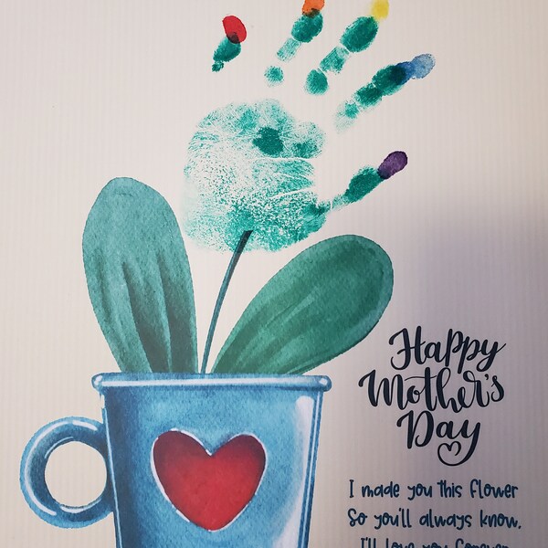Mother's Day Flower / Handprint Hand Art Craft Mom Mum / Kids Baby ...
