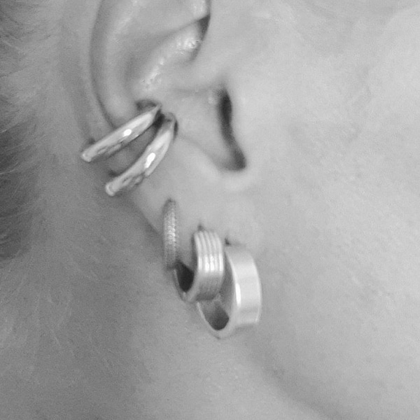 Chunky Ear Cuffs Thick Silver Earring Trending Ear Cuff Fake Cartilage ...