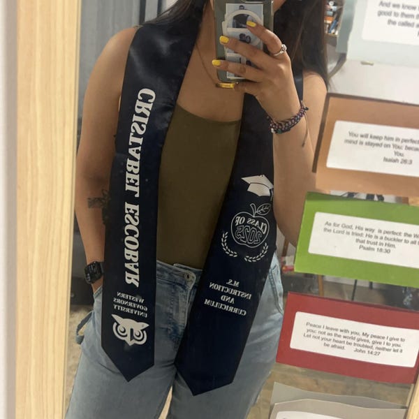 Personalized College Graduation Stole, Custom Grad Sash to Celebrate ...