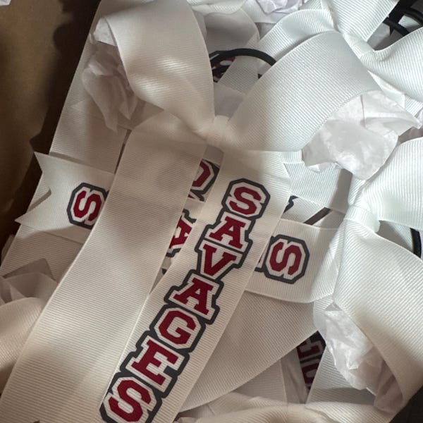 Skinny Collegiate Cheer Bow, White and Green Cheer Bow, Add ...