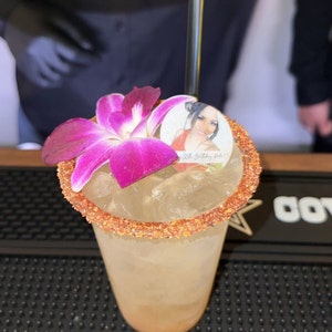 Custom Photo Birthday EDIBLE Wafer Drink Topper Cocktail - Etsy