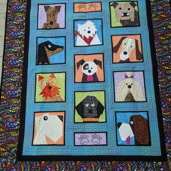 Dogs Only Paper Pieced Quilt Pattern in PDF - Etsy
