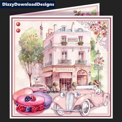 Pink Coffee Shop Clipart, Paris Cafe Clip Art, Png. Digital Watercolor ...