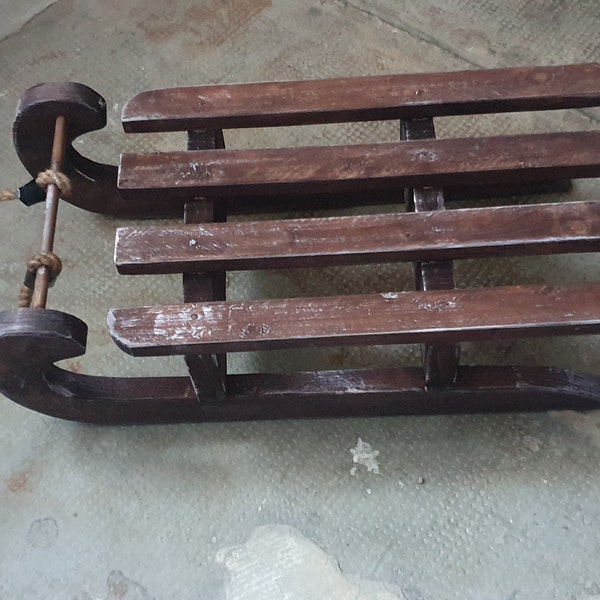 Sledge Wooden Sledge Children's Sledge Toboggan Decoration Wood ...