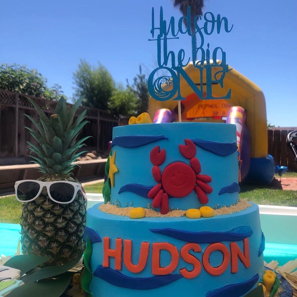 Wave 1st Birthday, Beach Cake Topper, 1st Birthday Cake Topper, Wave ...