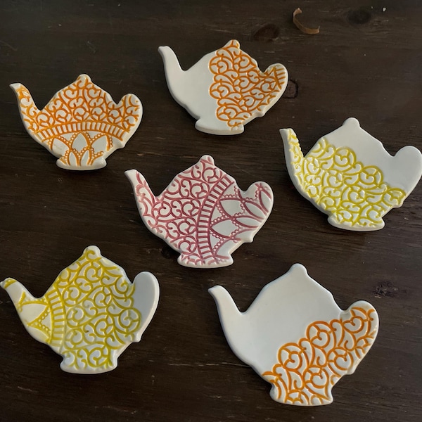 Teapot Tea Bag Holder : Handmade Ceramic Teapot-shaped Tea Rest, Eco ...