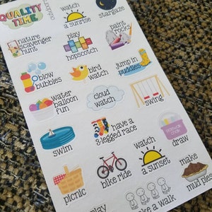 Outdoors Quality Time Stickers Family Time Planner Stickers Children ...