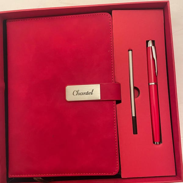 Custom Engraved Notebook With Pen, Leather Notebook Set, End of Year ...