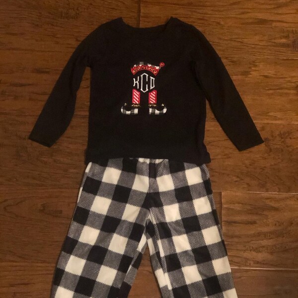 Elf Monogram Frame, Applique Design, Machine Embroidery, Christmas ...