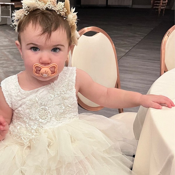 Blush Strawflower Dried Flower Crown/ Wedding Hair/ Bride and ...