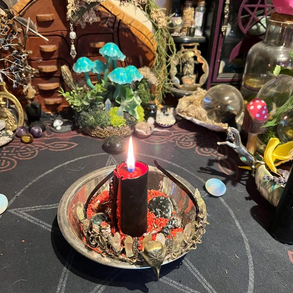 Set of 2 Black Pillar Candles: Bloody Wax for Witchcraft, Protection ...