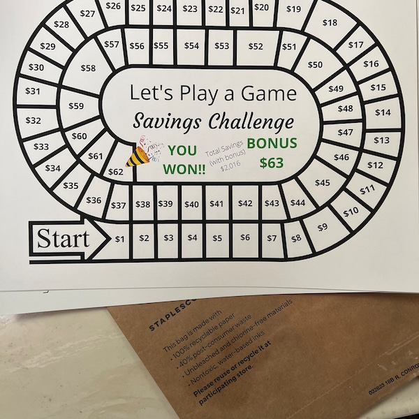 Savings Challenge | Printable | Savings Tracker | Puzzle - Etsy