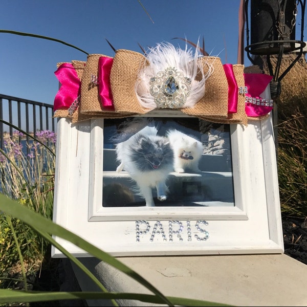 The "white Dove" Frame/handmade Frame/frame With Bow/embellished ...