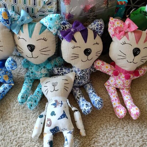 PDF Cat Doll Sewing PATTERN & Tutorial - Dress up Doll, Animal Rag Doll ...