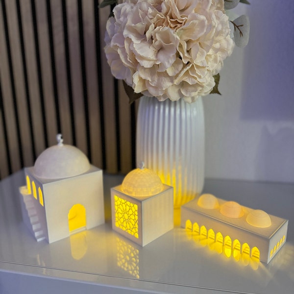 Al-noor Collection | Set of 3 Mini Masjid Lanterns Islamic Home Decor ...