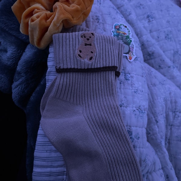 White Socks Cat Paw Sock Pack for Women Cool Socks Cat Paw Embroidery ...