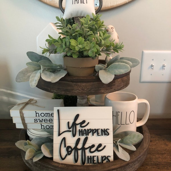 Coffee Sign, Coffee Bar Decor, 3D Sign, Teired Tray Sign, Coffee Decor ...