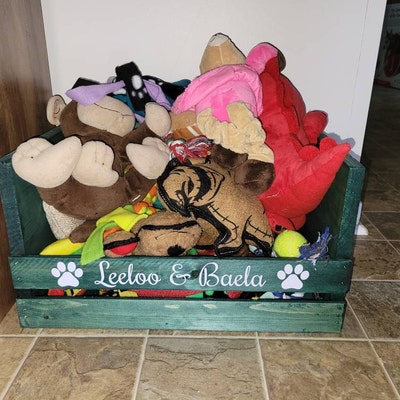 Small Dog Toy Box Toy Crate Pet Storage Pet Toy Crate Customized Pet ...