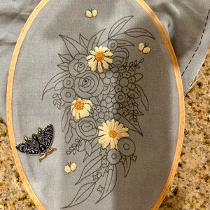 Monarch Butterfly Hand Embroidery DIY Kit, Modern Embroidery Pattern ...