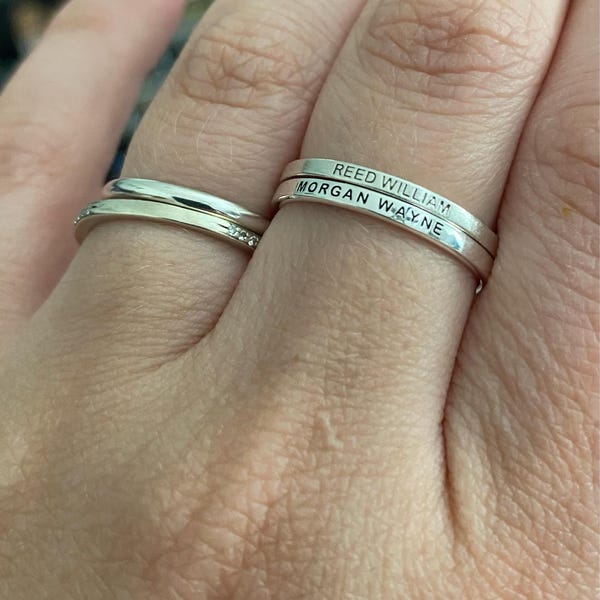 Dainty Stacking Name Ring by Grace Personalized - Custom Engraved ...