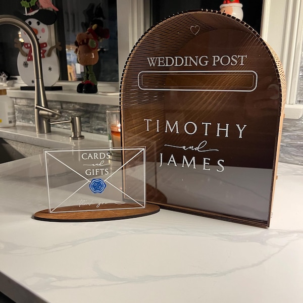 Wedding Post Box Personalized Card Box With Slot, Acrylic Card Box With ...