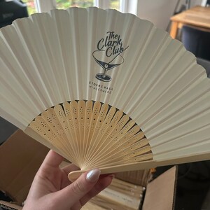 Custom Paper Fans on Handle and Fan Face. Printed Paper Fans With ...