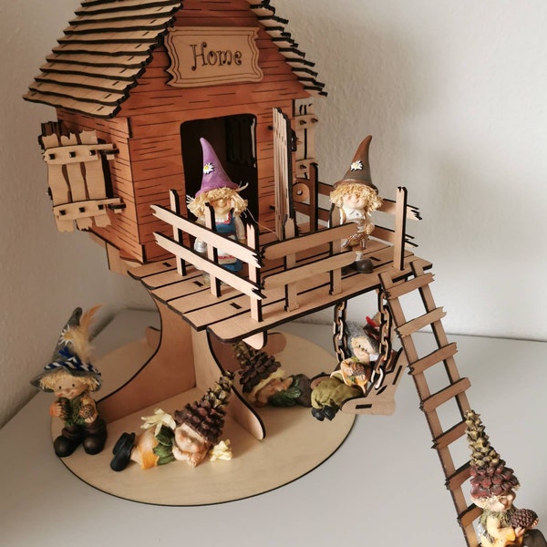 Tree House Laser Cut Wooden House Digital Download Cdr,dxf,ai,pdf,svg ...