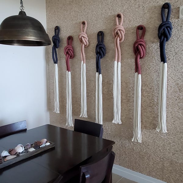 Wood Chain Decor// Macrame Wall Hanging// Fiber Art// Wall Decoration ...