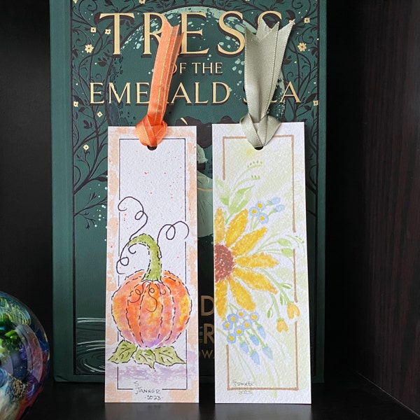 WATERCOLOR Bookmark-original Hand-painted Floral Art, Created With ...
