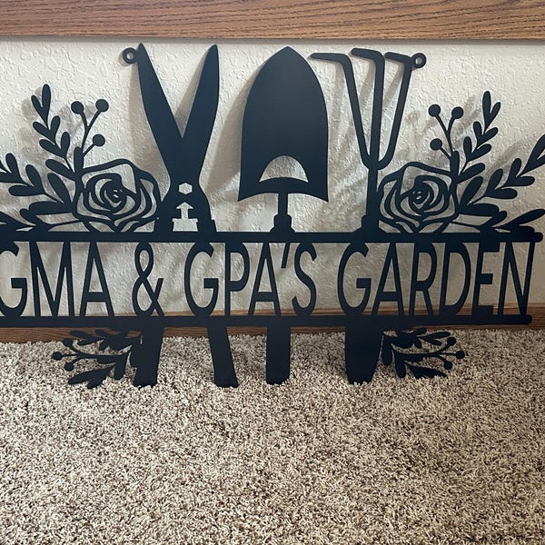 Custom Metal Garden Sign, Customizable, Rose Garden Sign, Garden or ...