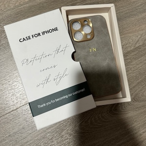 Personalized Suede iPhone Case for iPhone 15 14 13 Pro Max Initials ...